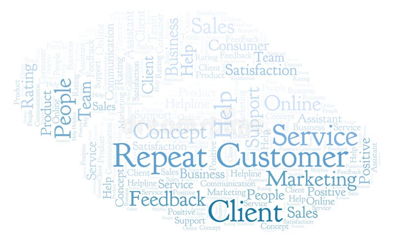 Repeat Customer Word Cloud. Stock Illustration - Illustration of help ...