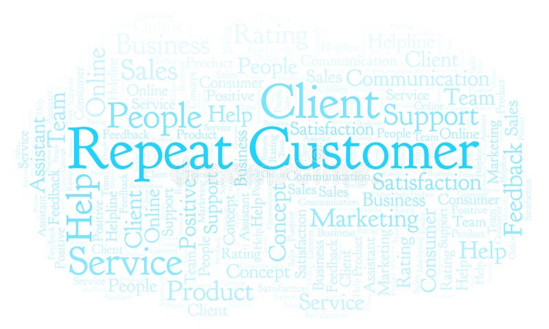 Repeat Customer Word Cloud. Stock Illustration - Illustration of sales ...