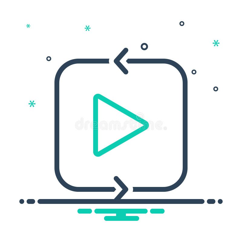 Mix Icon for Repeat, Again and Video Stock Illustration - Illustration ...