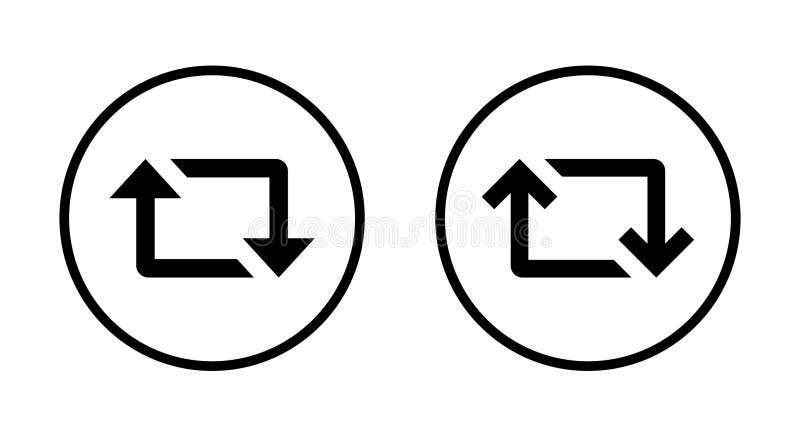 Repeat Icon on Circle Line. Retweet, Repost Button Stock Vector ...