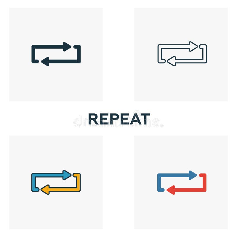 Repeat Icon. Line Style Icon Design. UI. Illustration of Repeat Icon ...