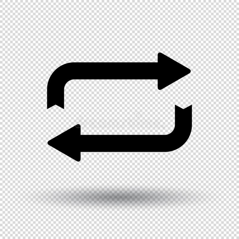 Repeat Icon with Shadow - Vector Illustration - Isolated on Transparent ...