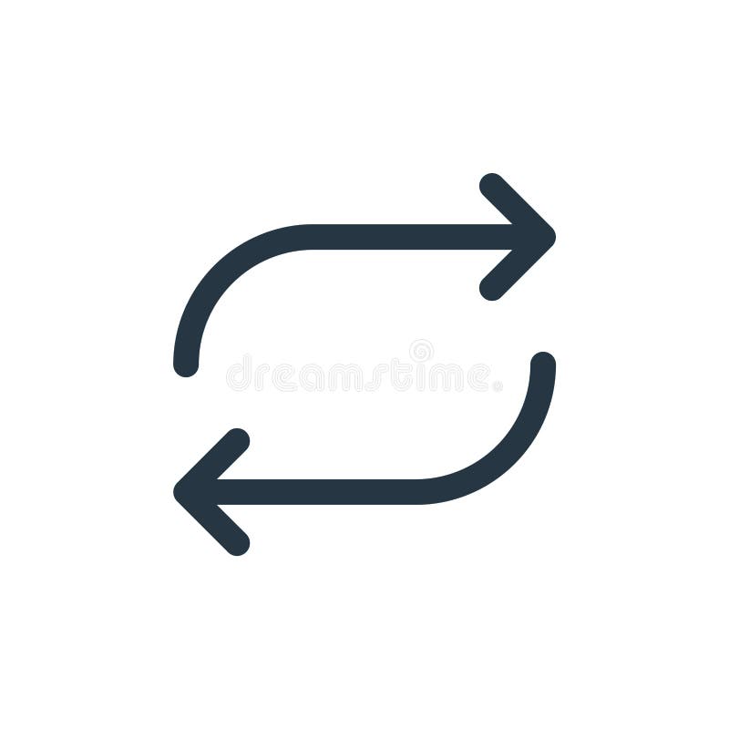 Repeat Icon Vector from Arrow Concept. Thin Line Illustration of Repeat ...