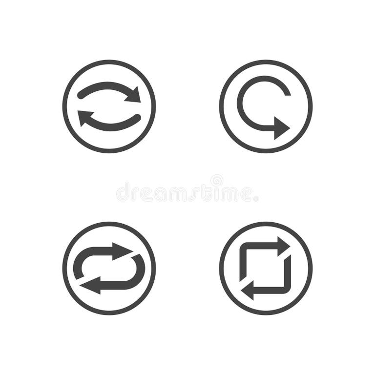 Repeat Icons Set. Set of 4 Refresh Filled Icons Such As Reload, Update, Reload, Replay, Loading ...