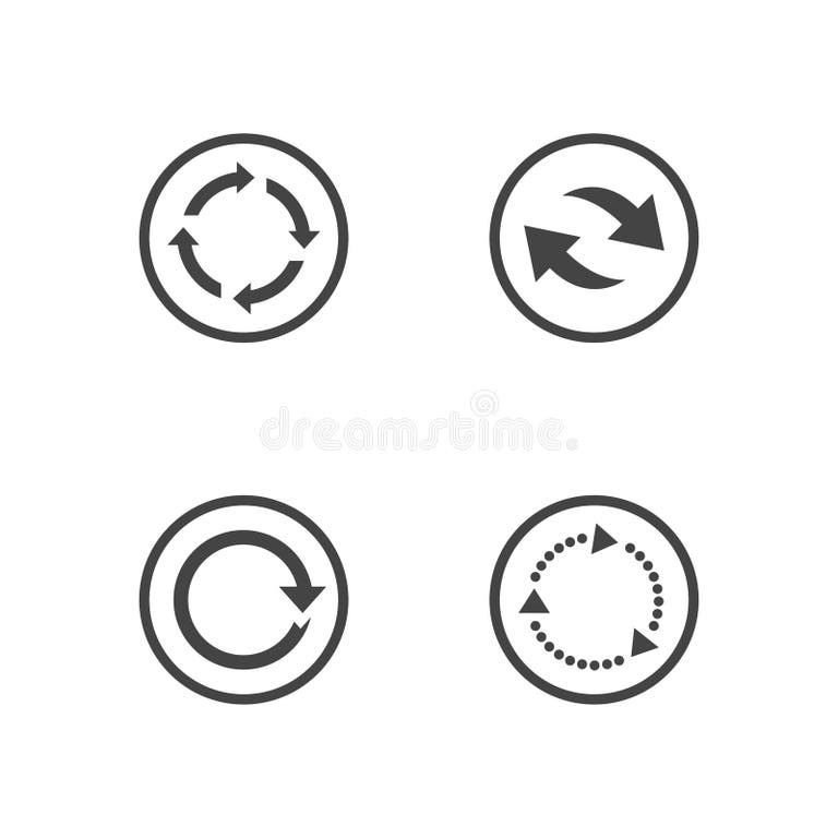 Repeat Icons Set. Set of 4 Refresh Filled Icons Such As Reload, Update, Reload, Replay, Loading ...