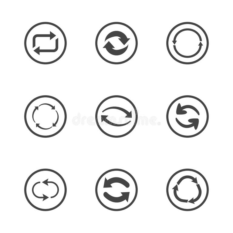 Repeat Icons Set. Set of 9 Refresh Filled Icons Such As Reload, Update, Reload, Replay, Loading ...