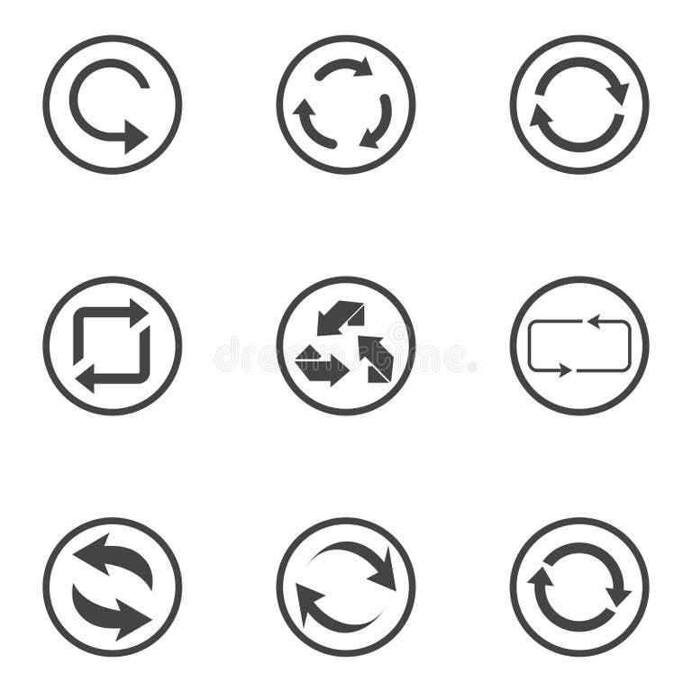 Repeat Icons Set. Set of 9 Refresh Filled Icons Such As Reload, Update, Reload, Replay, Loading ...