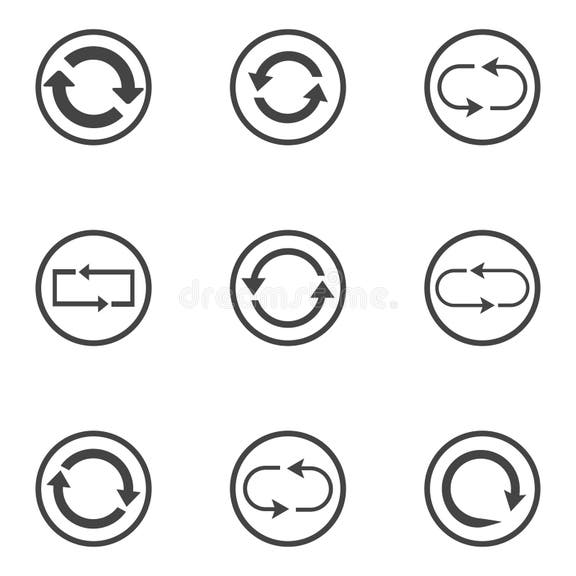 Repeat Icons Set. Set of 9 Refresh Filled Icons Such As Reload, Update, Reload, Replay, Loading ...