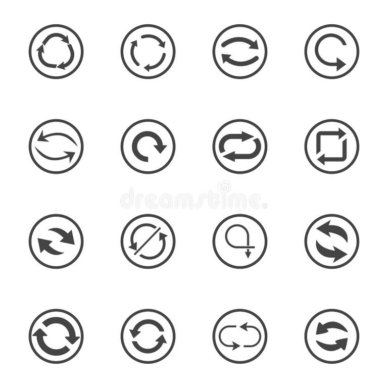Repeat Icons Set. Set of 16 Refresh Filled Icons Such As Reload, Update, Reload, Replay, Loading ...