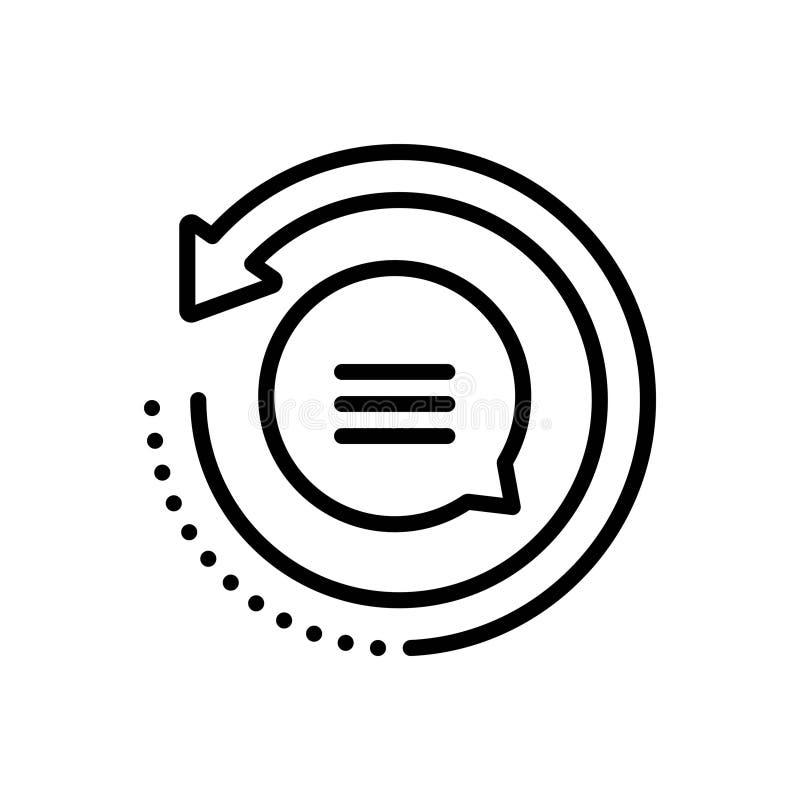 Black Line Icon for Repeat Key Phrases, Repeat and Stock Vector ...