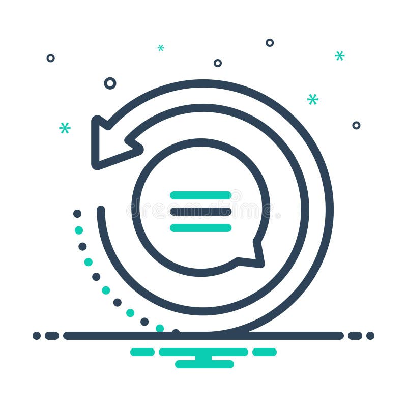 Mix Icon for Repeat Key Phrases, Repeat and Message Stock Illustration ...