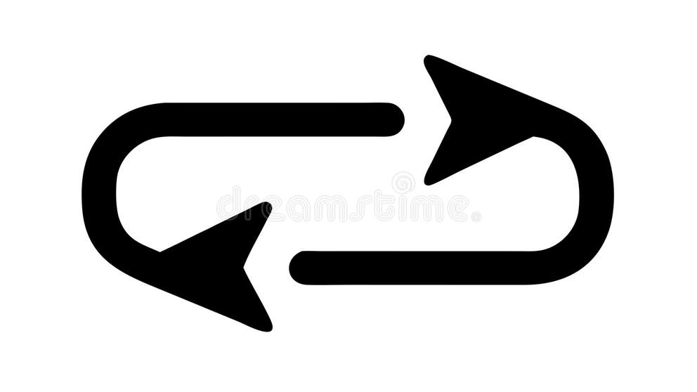 Repeat Loop Arrows Icon: Playback, Cycle Continuous Action, Vector ...