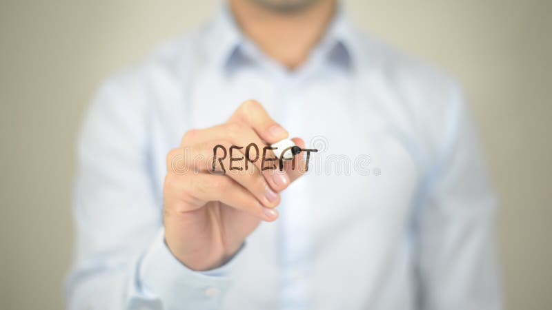 Repeat, Man Writing on Transparent Screen Stock Image - Image of ...