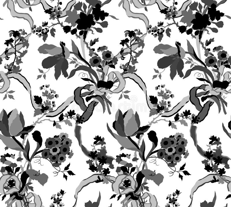 Floral ribbon Illustration stock illustration. Illustration of spring ...