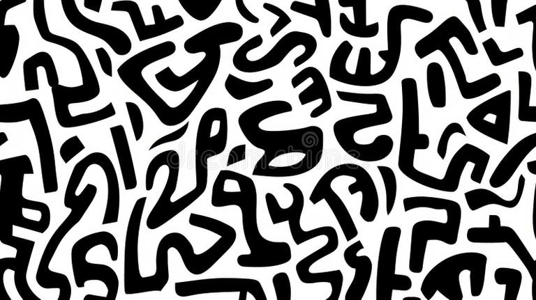 Repeat Pattern Of Abstract Line Based Glyphs Evokes An Enigmatic Undecipherable Script Ai