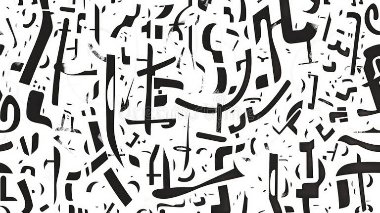 Repeat Pattern of Abstract Line-based Glyphs Evokes an Enigmatic ...