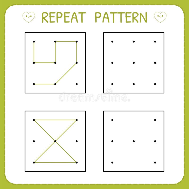 Preschool Worksheet for Practicing Motor Skills. Repeat Pattern ...