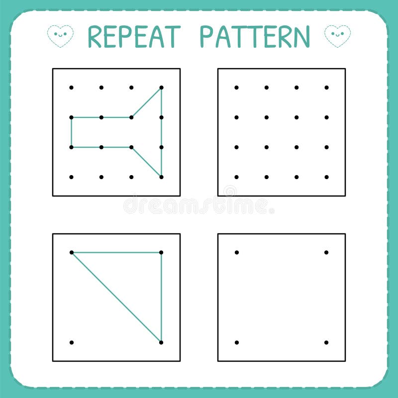 Preschool Worksheet for Practicing Motor Skills. Repeat Pattern ...
