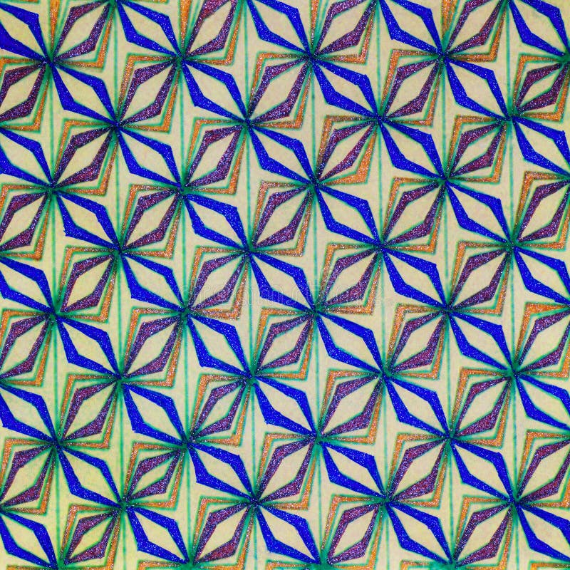 A Hand Coloured Criss-cross Diamond Pattern. Stock Photo - Image of ...