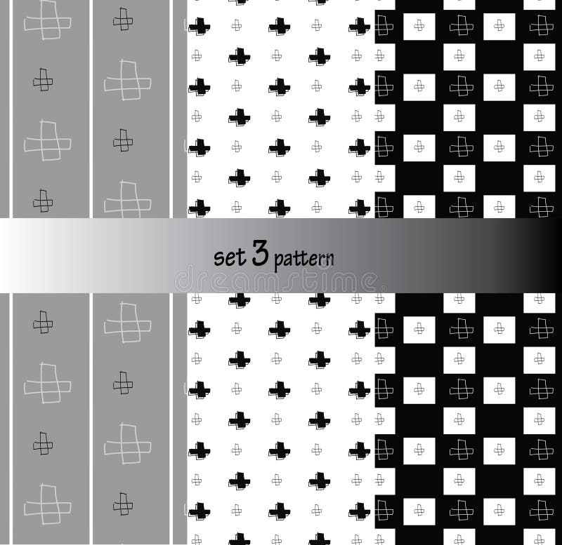 Repeat Pattern Modern Graphic Vector Black,grey Doodle Cross Background ...