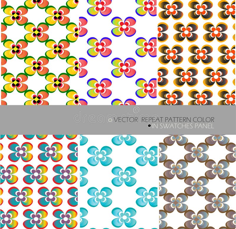 Repeat Red Flower Geometric Color Floral Abstract Vector Pattern Stock ...