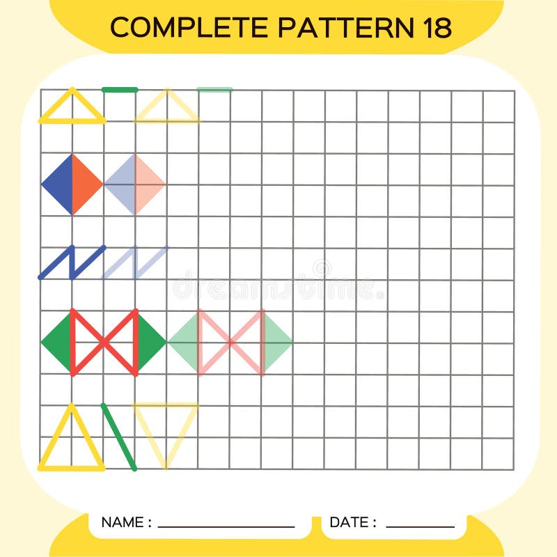 Repeat Pattern, Puzzle. Copy Picture. Special for Preschool Kids Stock ...