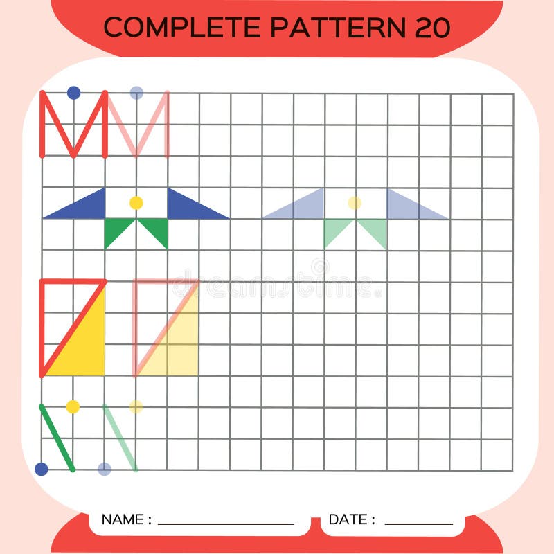 Repeat Pattern, Puzzle. Copy Picture. Special for Preschool Kids Stock ...