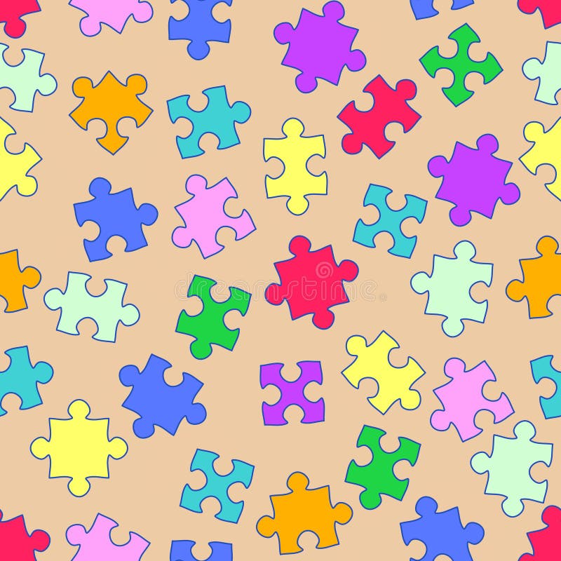 Repeat Pattern with Puzzles Stock Illustration - Illustration of modern ...