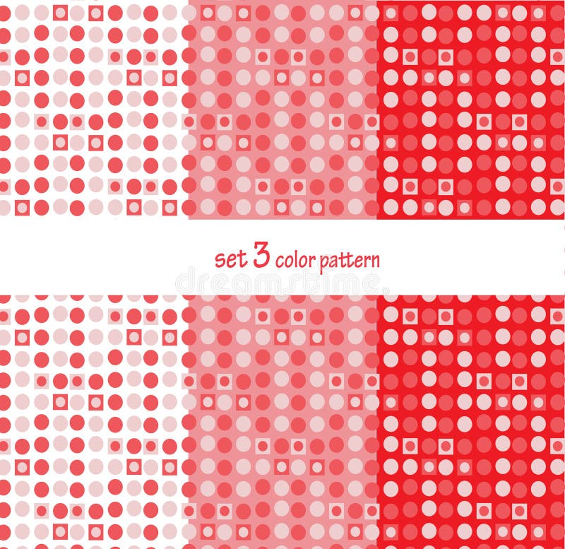 Repeat Pattern Set 3 Vector Dots and Square Art Background Stock Vector ...