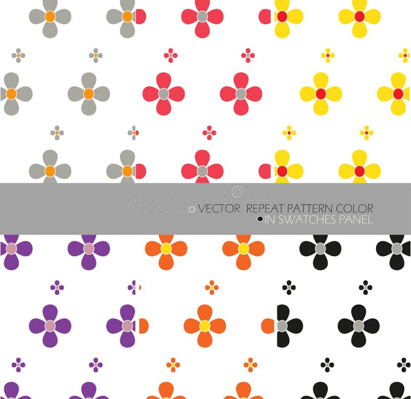 Repeat Red Flower Geometric Color Floral Abstract Vector Pattern Stock ...