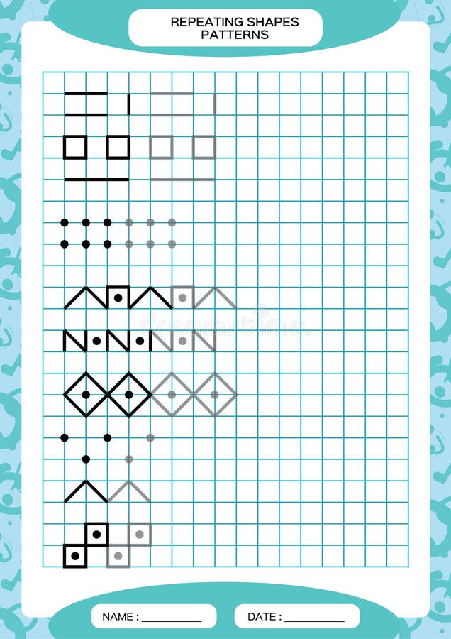 Repeat Pattern. Tracing Lines Activity, Special for Preschool Kids ...