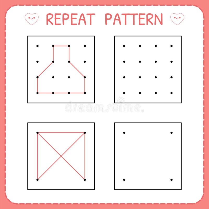 Preschool Worksheet for Practicing Motor Skills. Repeat Pattern ...