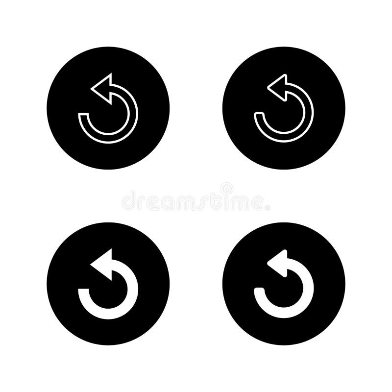 Repeat, Refresh Icon on Black Circle. Loop Arrow Sign Symbol Stock ...
