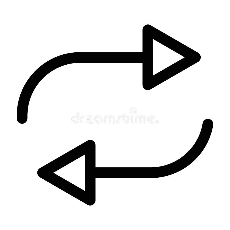 Repeat Reload Arrow Icon Linear Logo Mark in Black and White Stock ...