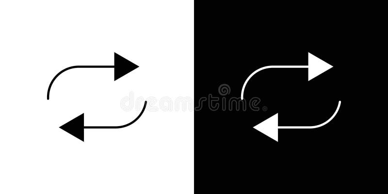 Repeat Reload Arrow Icon Outline Sign Symbol Set Stock Vector ...