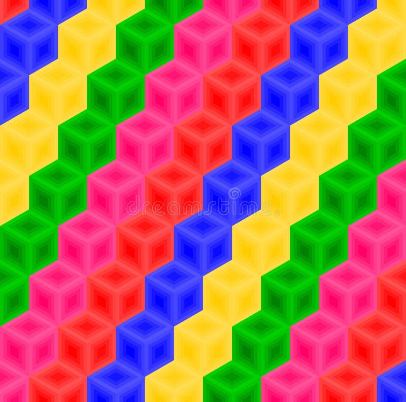 Pink Cubes Pattern on Heart Symbol. Stock Illustration - Illustration ...