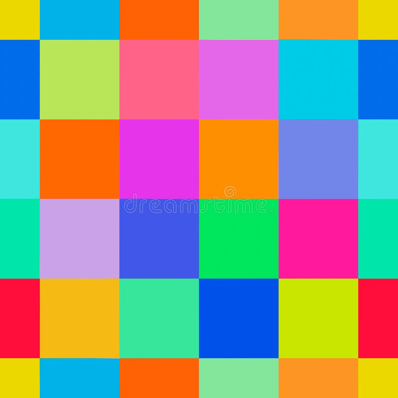 Repeat Seamless Pattern of Colorful Square Blocks in Bright Color ...