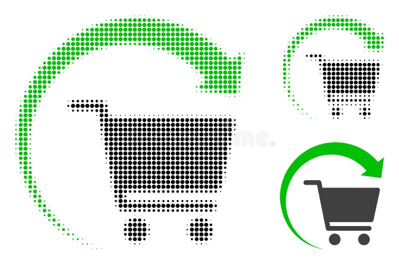 Repeat Shopping Order Halftone Dotted Icon Stock Vector - Illustration ...