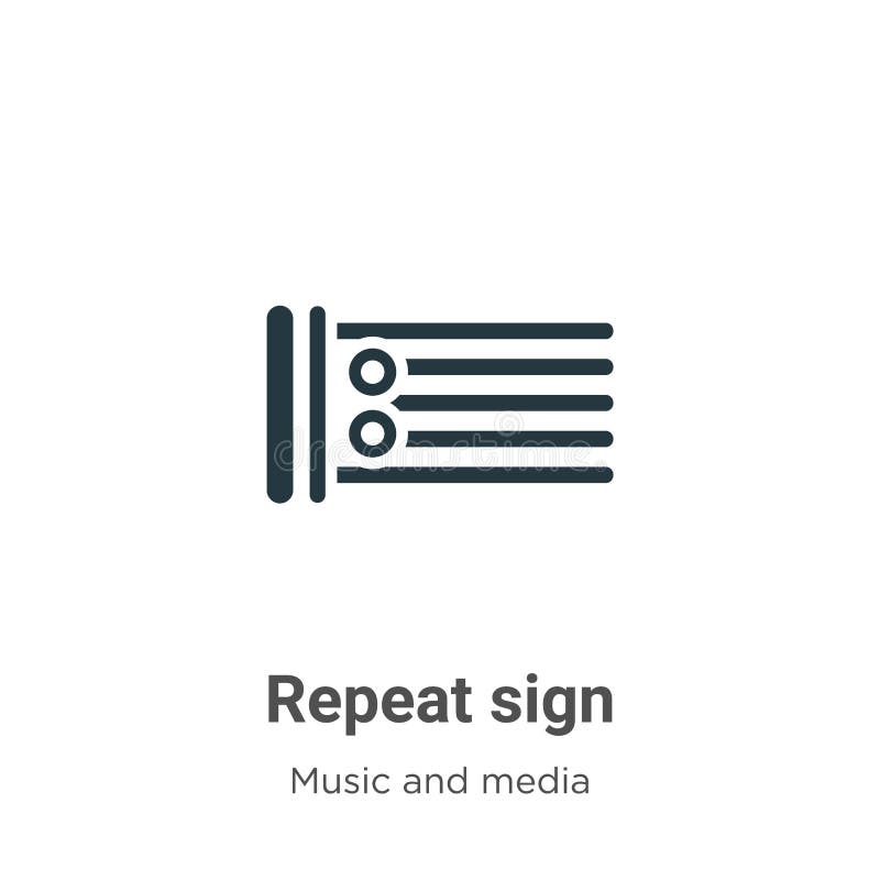 Repeat Sign Vector Icon on White Background. Flat Vector Repeat Sign ...