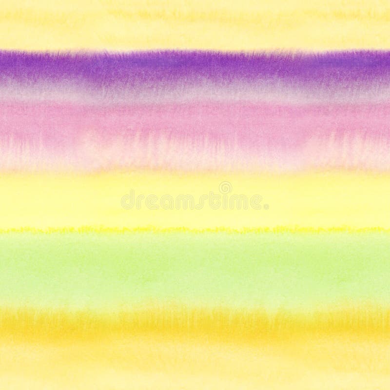 Wet Watercolor Seamless Pattern with Color Blurred Stripes. Stock ...