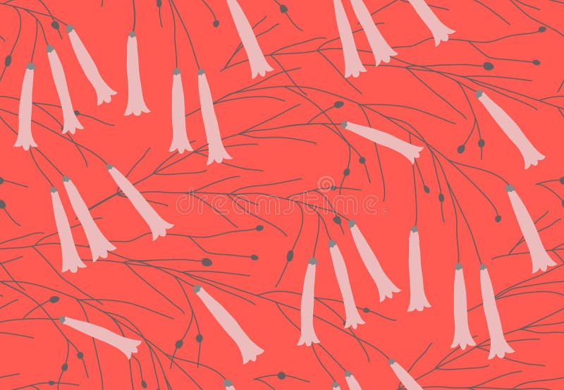 Pink and Red Repeat Pattern of Wild Flowers Stock Vector - Illustration ...