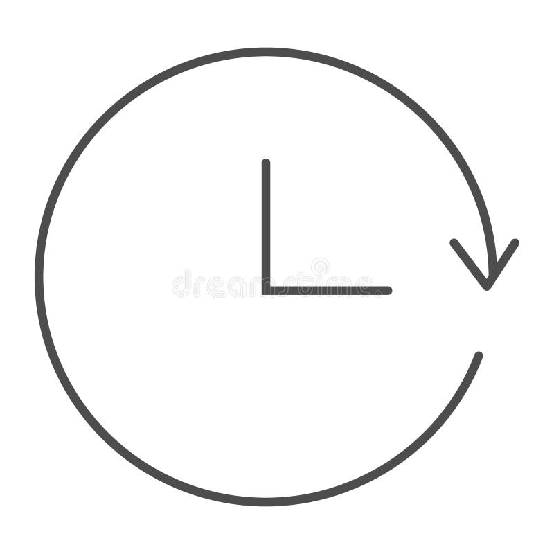 Repeat Time Thin Line Icon. Reload Time Vector Illustration Isolated on ...