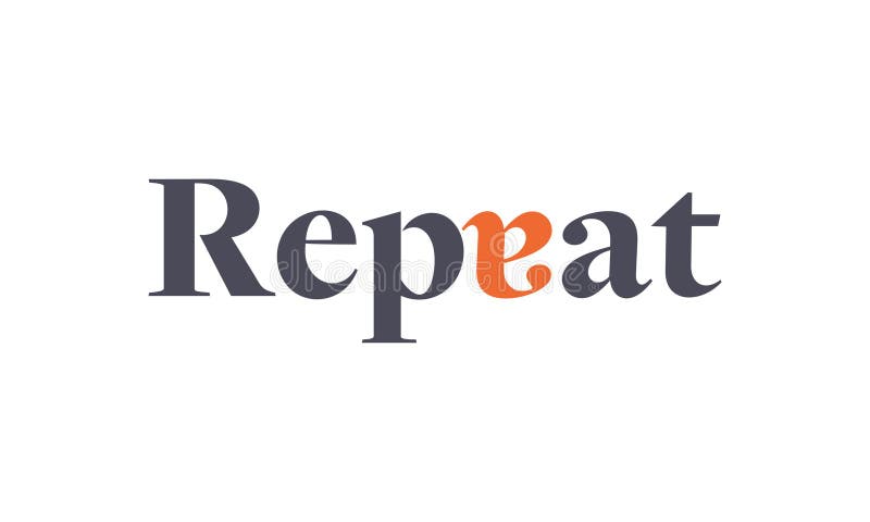 Repeat Typography Text Logo Design Graphic Stock Illustration ...