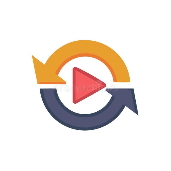 Repeat Video Playback Symbol with Arrows in a Circle Graphic Design ...