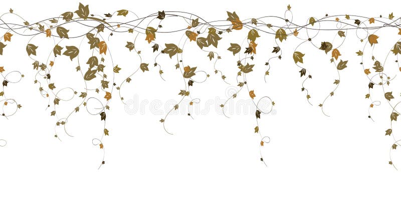 Repeatable Autumn Leaves Branch Border Design Stock Illustration ...