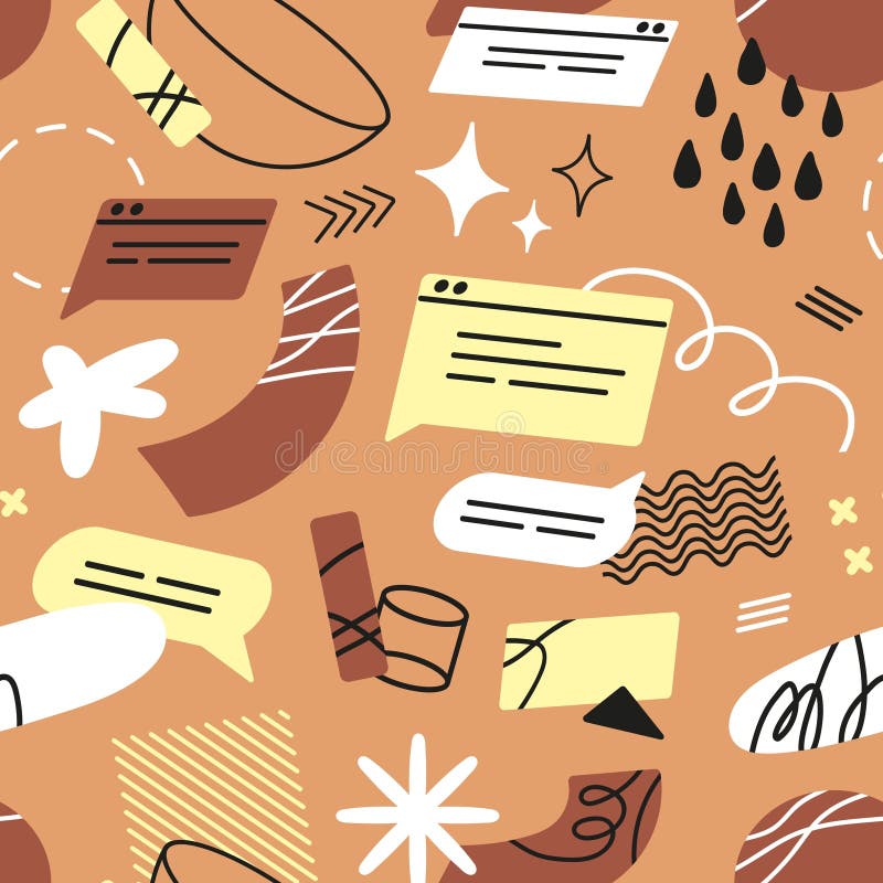 Repeatable Pattern of Abstract Elements, Different Doodles, Geometric ...