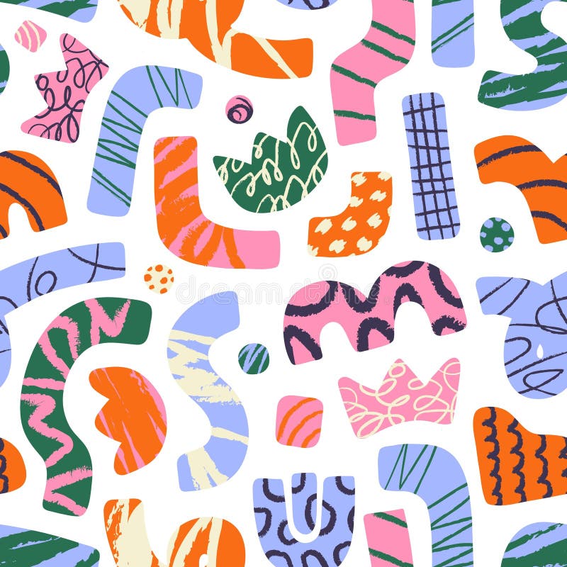 Repeatable Pattern of Different Doodles. Endless Background of Abstract ...
