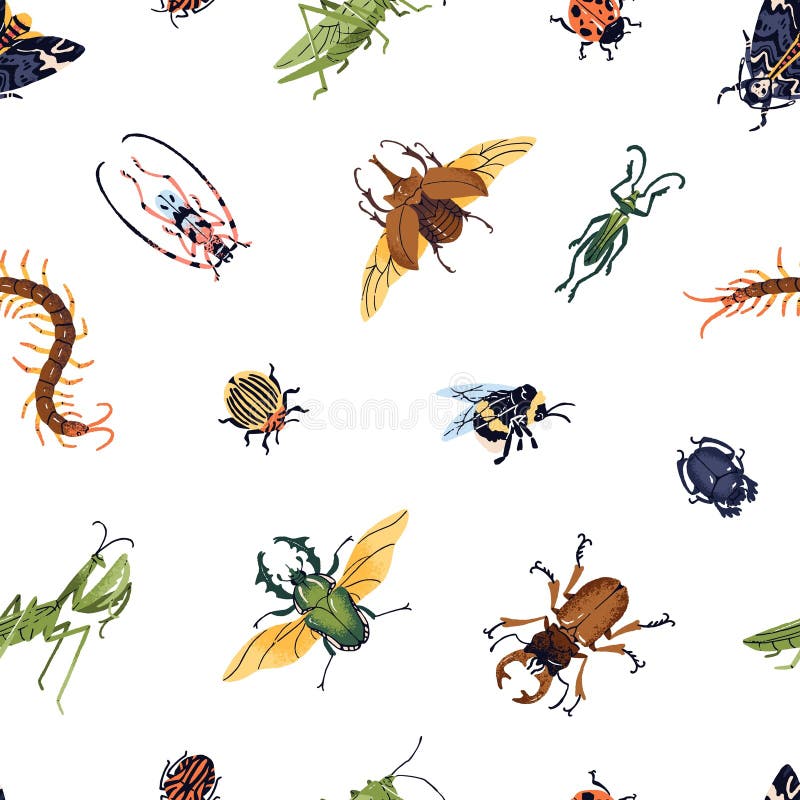 Repeatable Pattern of Different Species of Insects. Endless Background ...