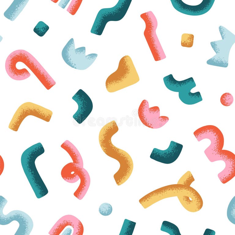 Repeatable Pattern of Textured Doodles. Endless Background of Different ...