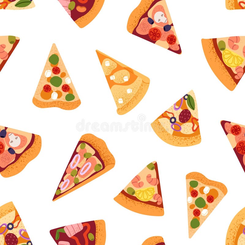 Repeatable Pattern of Triangle Slices of Pepperoni. Endless Background ...